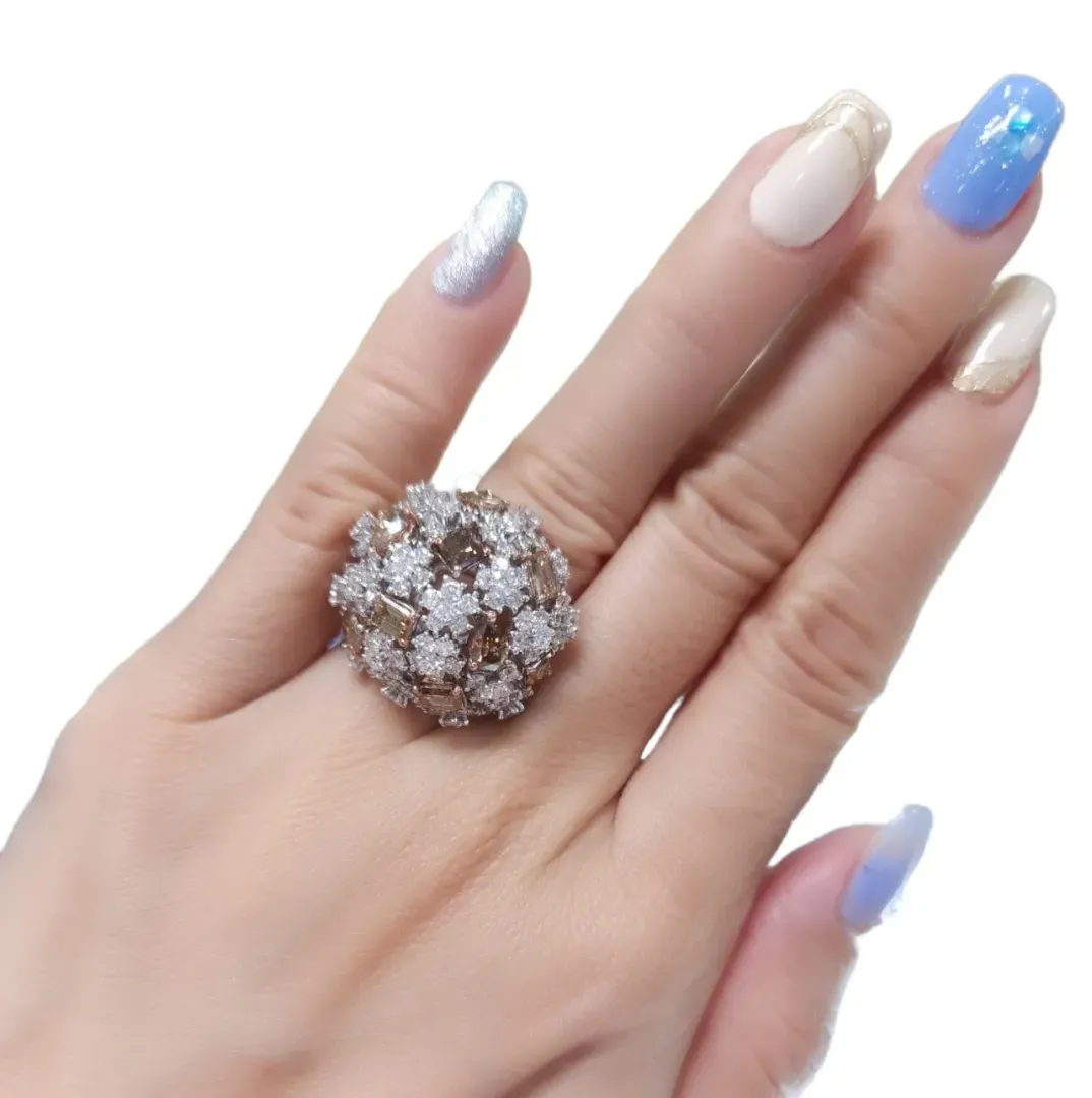 Cocktail ring with mix shaped diamonds | Ring